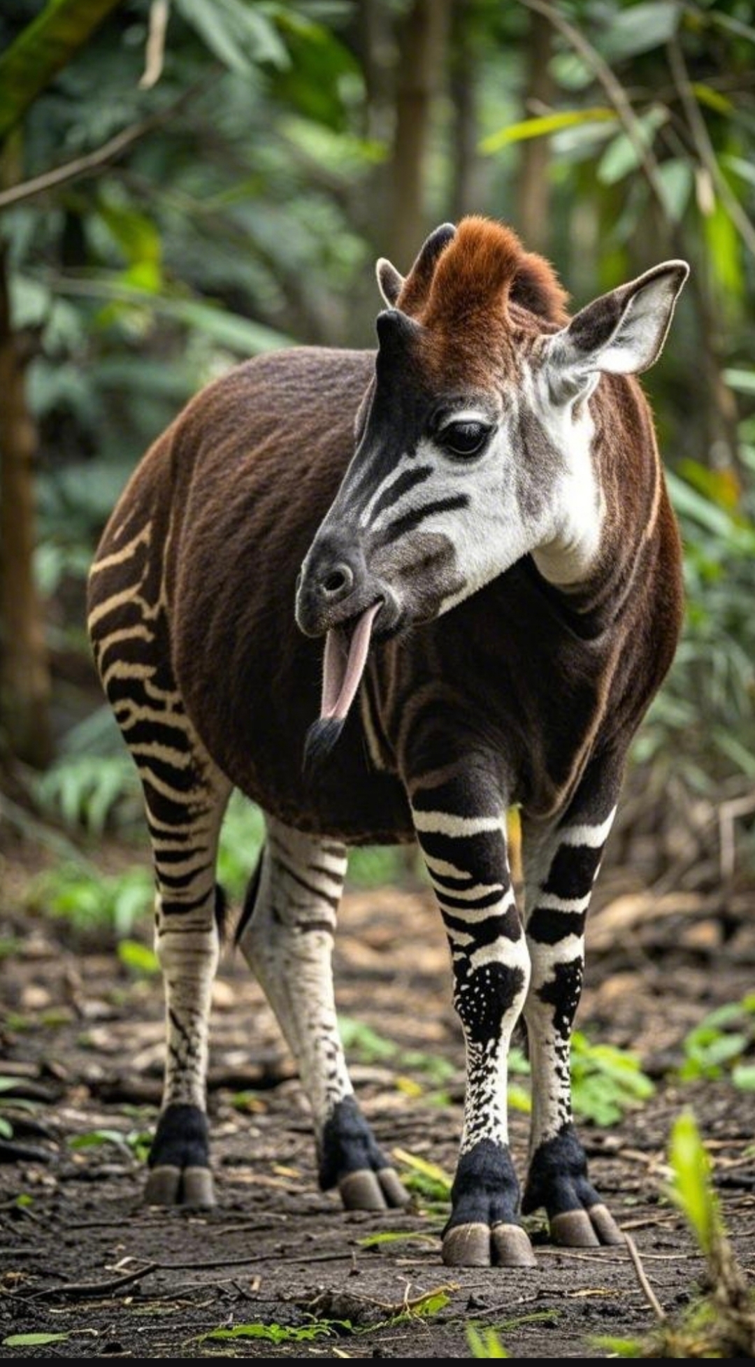 Okapi（Animal del orden Artiodactyla y de la familia Giraffidae.）_Baidu ...